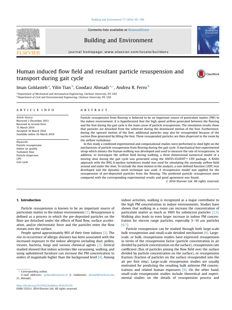 Human Induced Flow Field and Resultant Particle Resuspension and ...