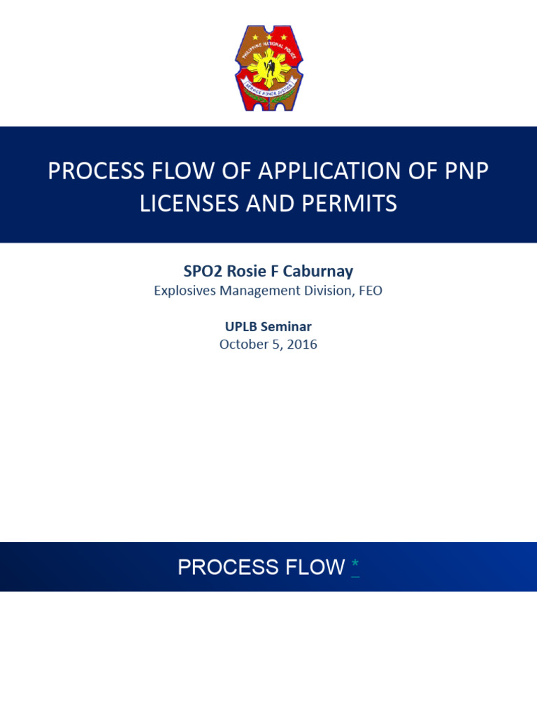 PNP Licenses and Permits Process Flow | PDF | Nitrate | Perchlorate