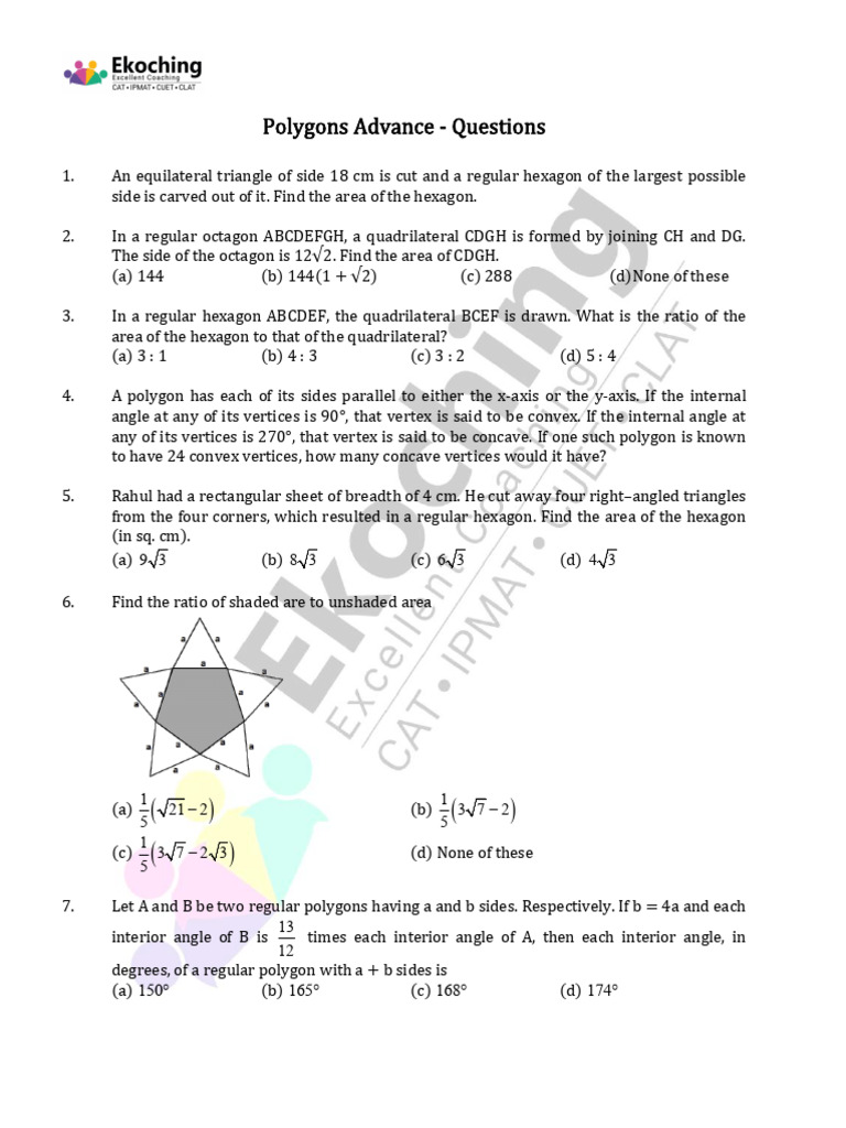 Polygons Advance Questions | PDF