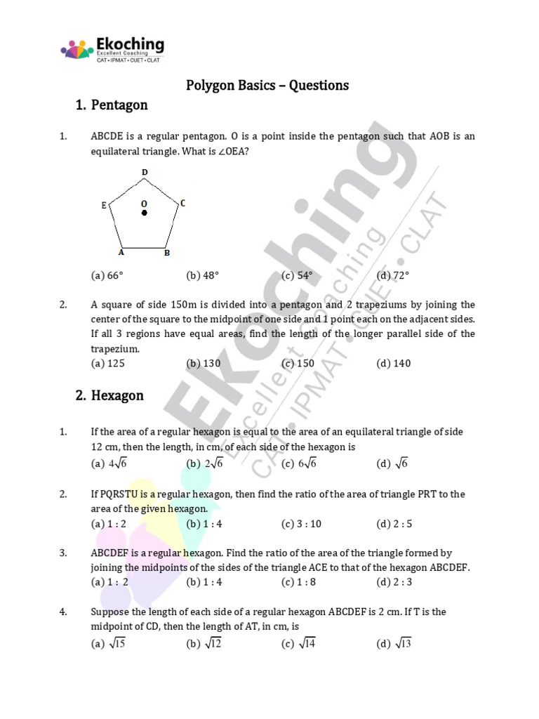 Polygon Basics Questions | PDF Polygon Basics Questions | PDF