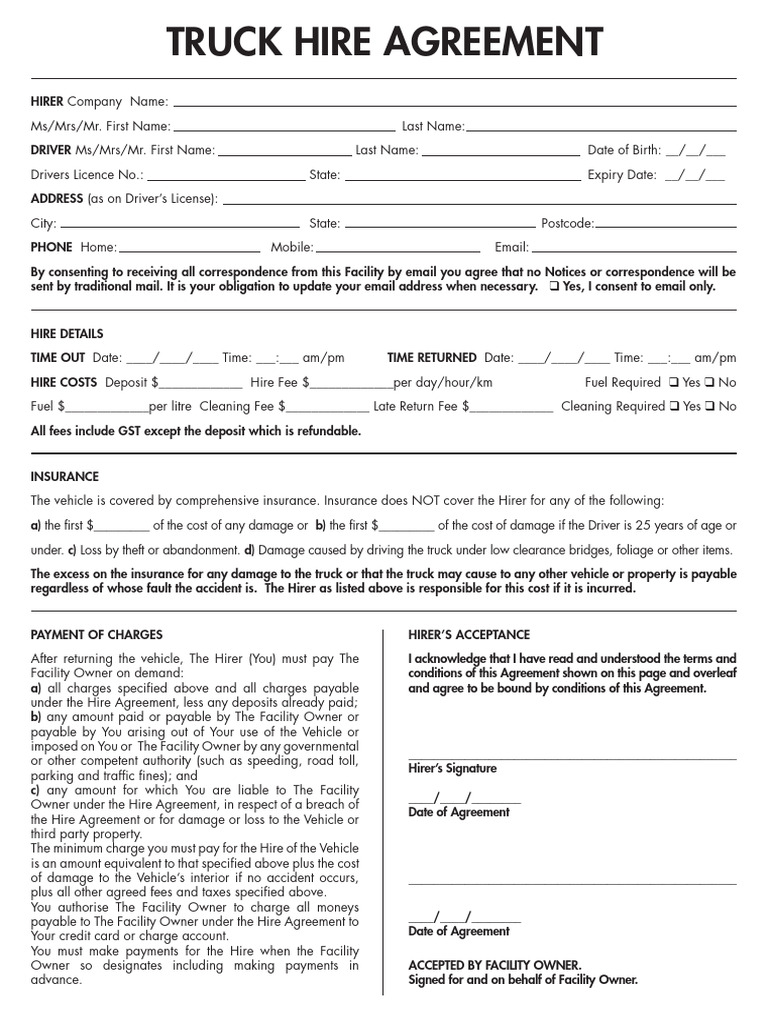Truck Hire | Download Free PDF | Indemnity | Legal Liability