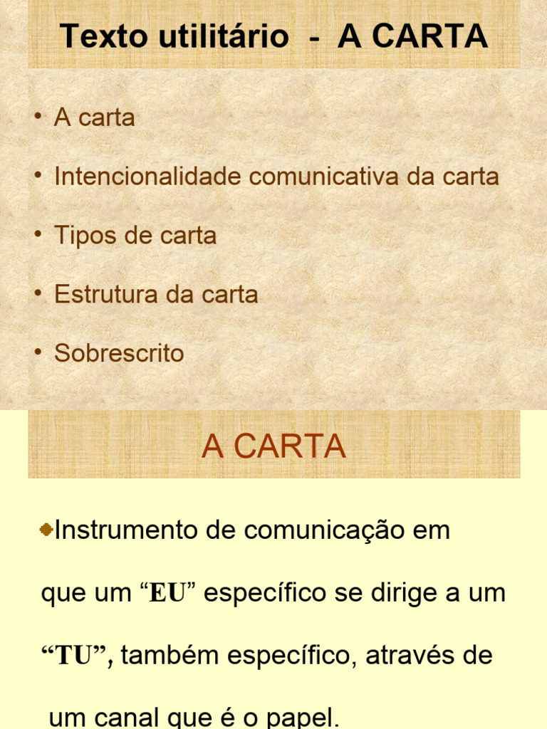 Texto Utilitário - A CARTA | PDF