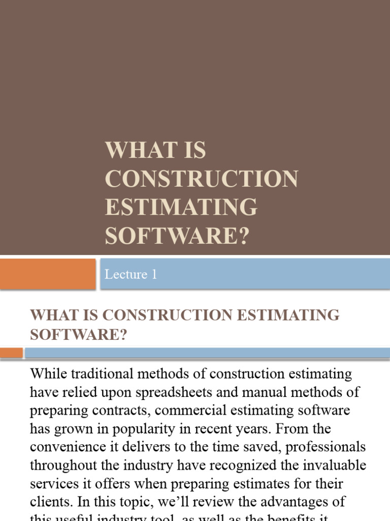 Estimating Using AutoCAD Lecture1 | Download Free PDF | Computing