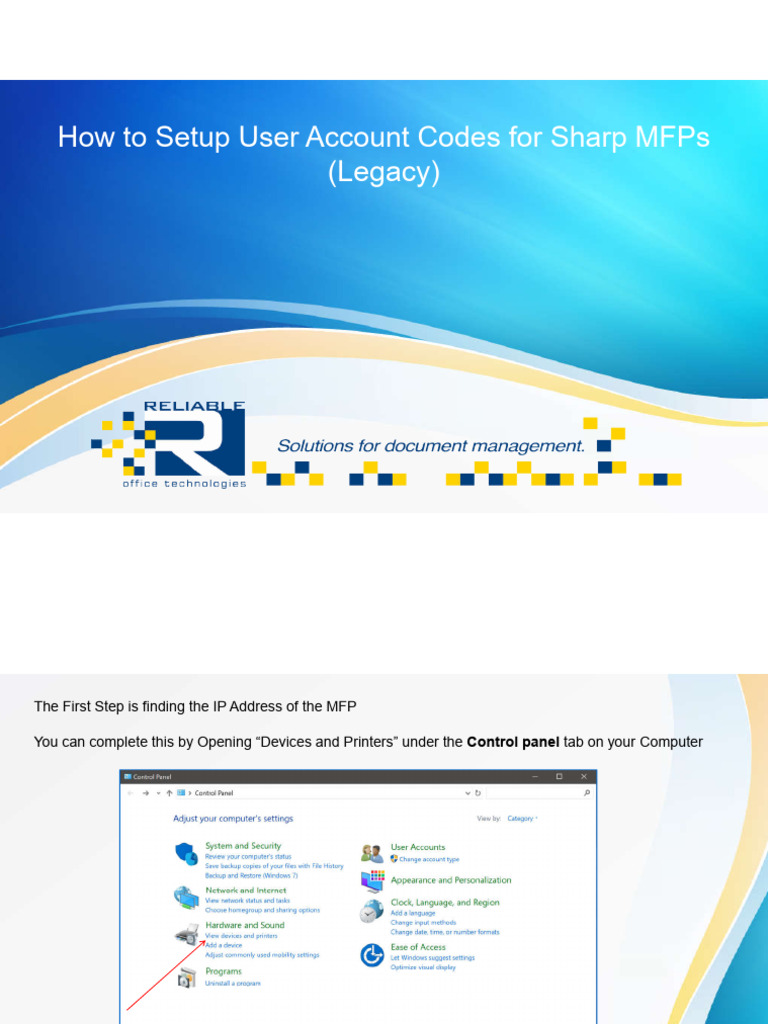 Setting Up User Codes for Sharp MFPs | PDF | Login | User (Computing)