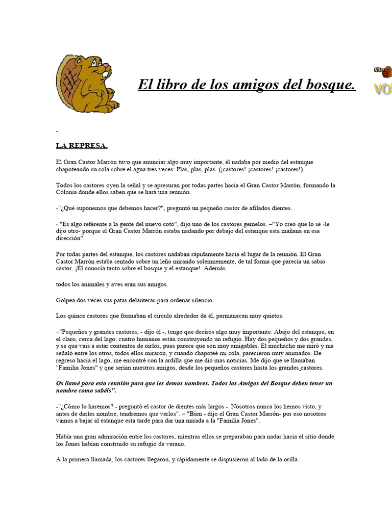El Libro De Los Amigos Del Bosque Pdf Castor Represa