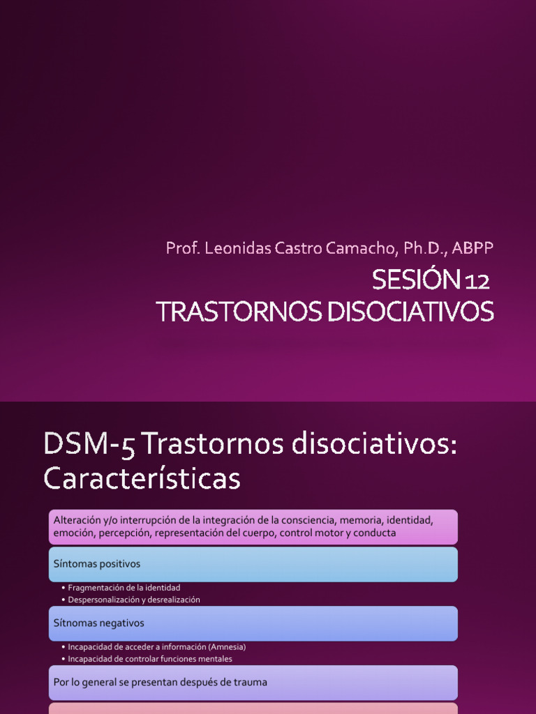 14 TRASTORNOS DISOCIATIVOS | PDF | Sicología | Psicología anormal