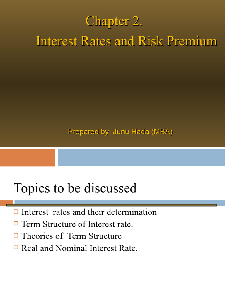 Chapter 2. Interest Rate and Risk Premium | PDF | Yield Curve | Interest