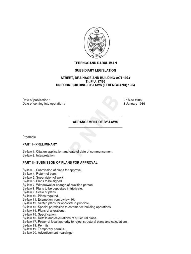 1a. Uniform Building By-Laws (Terengganu) 1984-Tr.P.U. 17 - 1986 | PDF ...