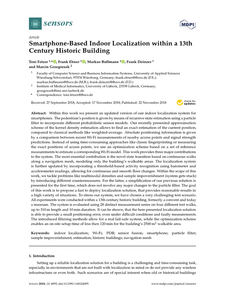 52 Smartphone Based Indoor Localization Within A 13th Century