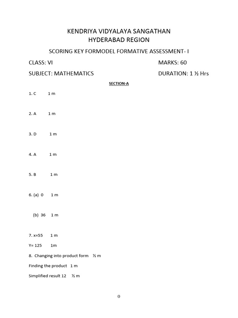 Solution of Cnse Sample Paper Class 7 Maths Fa2 | PDF