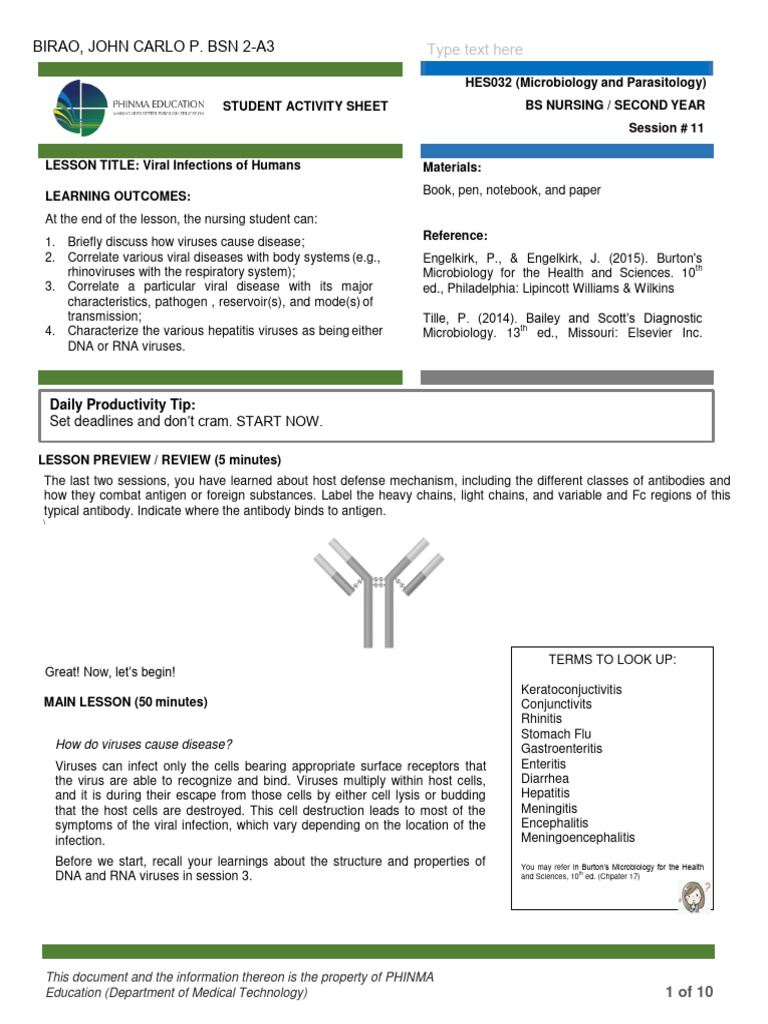 Birao Sas 11 Microbiology and Parasitology | PDF | Influenza | Hepatitis