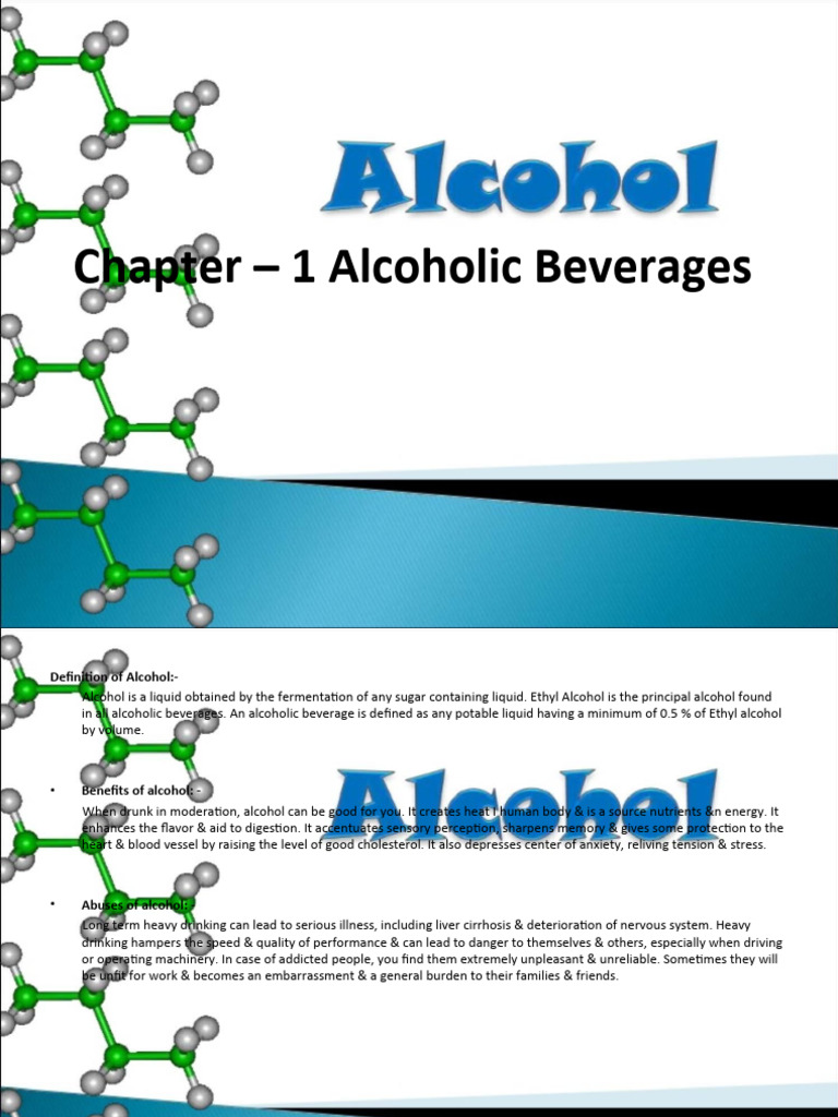 Chapter - 1 Alcoholic Beverages | PDF | Alcoholic Beverages | Wine