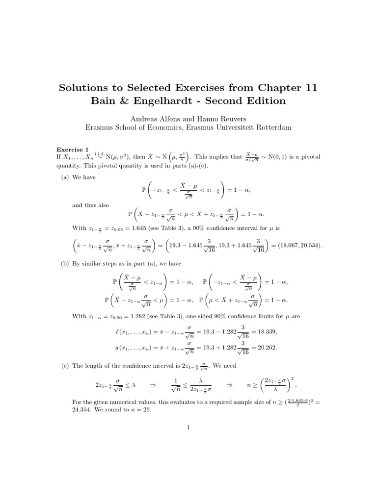 Solutions Chapter 11 | Download Free PDF | Probability Density Function | Applied Mathematics