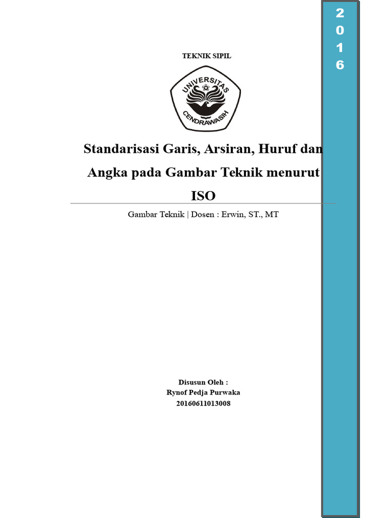 Makalah Garis Arsiran Huruf Dan Angka Menurut Standard Iso 4 PDF Free | PDF