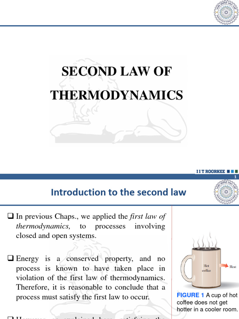Lecture Slides - MIN - 106 - Second Law | PDF | Heat | Second Law Of Thermodynamics