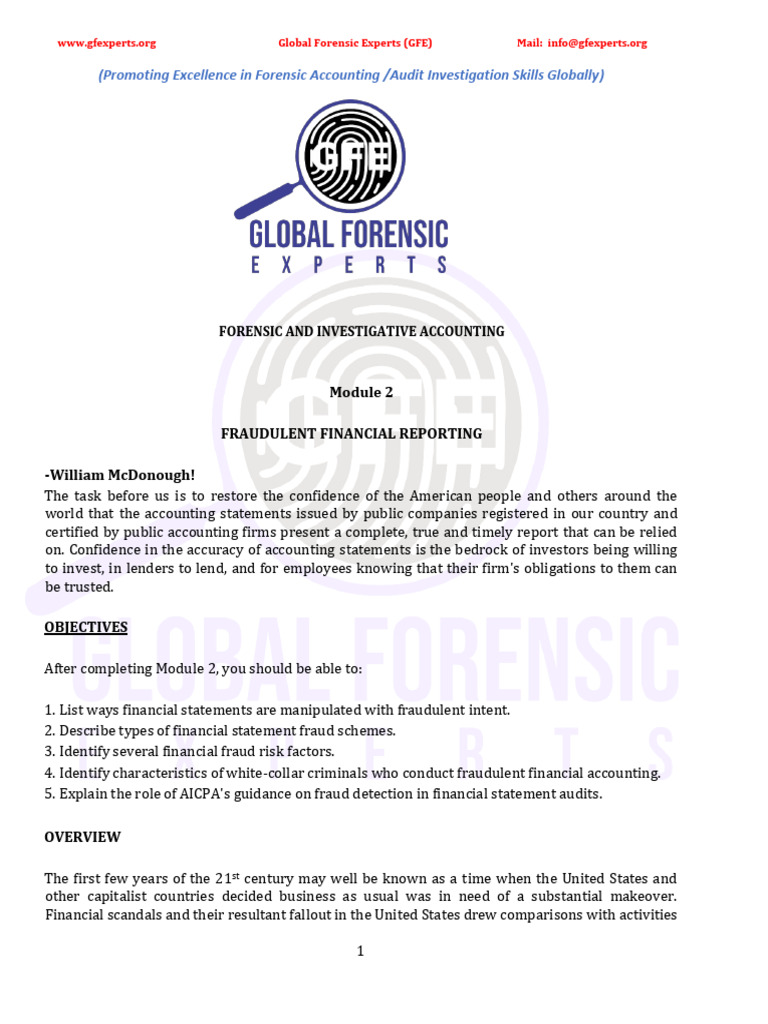 Forensic and Investigative Accounting Module 2 | PDF | Accounting ...