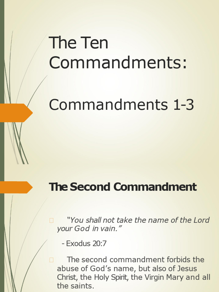 Commandments 2ND and 3RD | PDF | Ten Commandments | Religious Belief And Doctrine