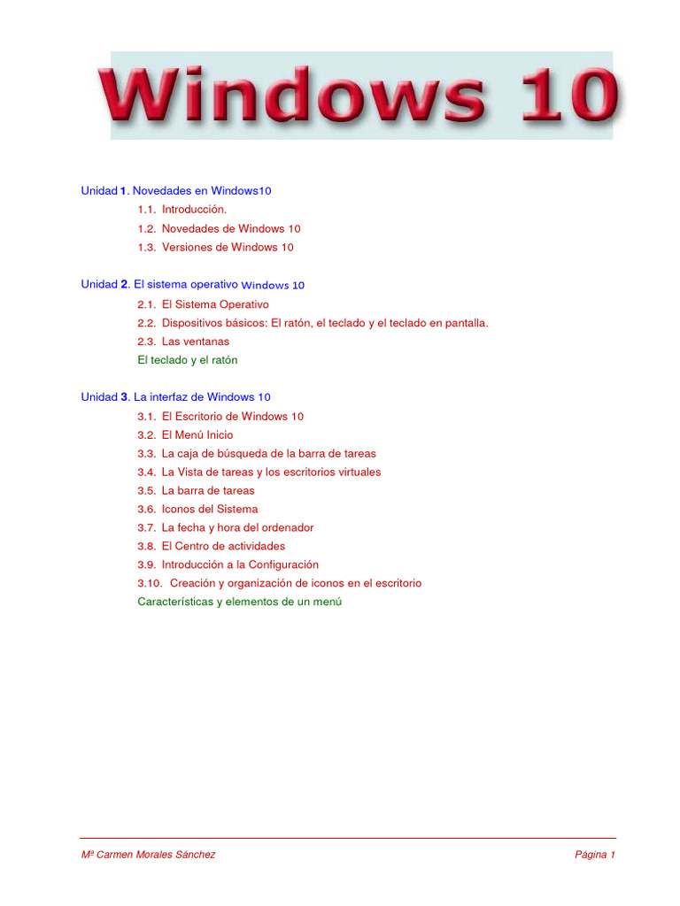 Unidad 1, 2 y 3 | PDF | Windows 10 | Microsoft Windows