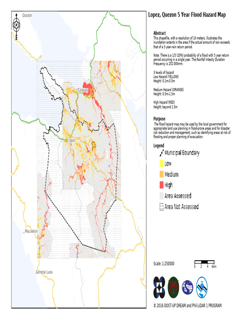 Lopez Quezon 5 Year Flood Hazard Map | PDF