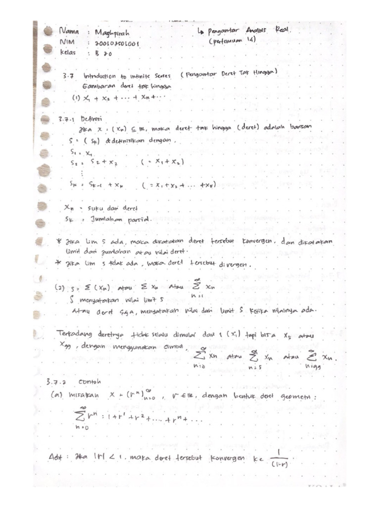 P14 Pengantar Analisi Real Maghfirah - 200102501001 | PDF