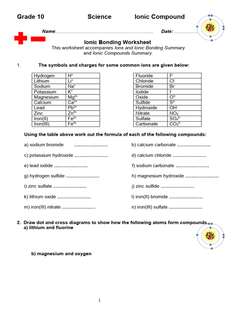 Ionic Bonding G10 | PDF | Hydroxide | Chemical Compounds