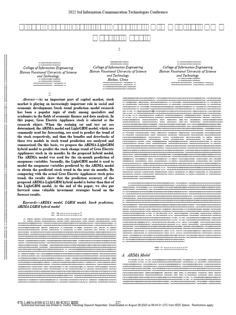 Stock Trend Prediction Based On Arima Lightgbm Hybrid Model Pdf