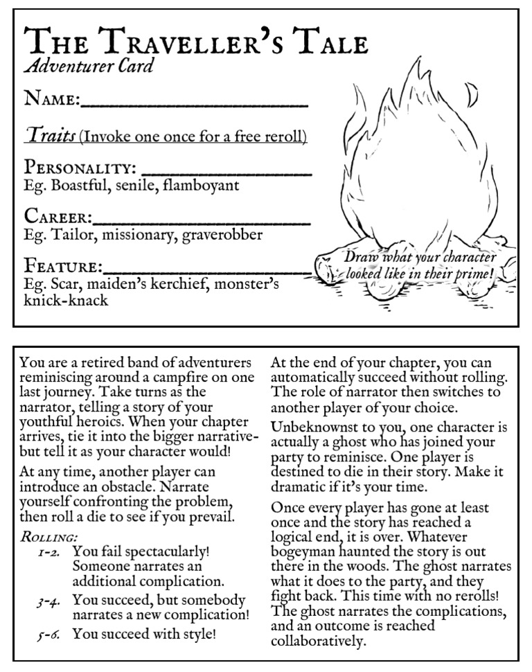 The Traveller's Tale - Story Around A Campfire RPG | PDF