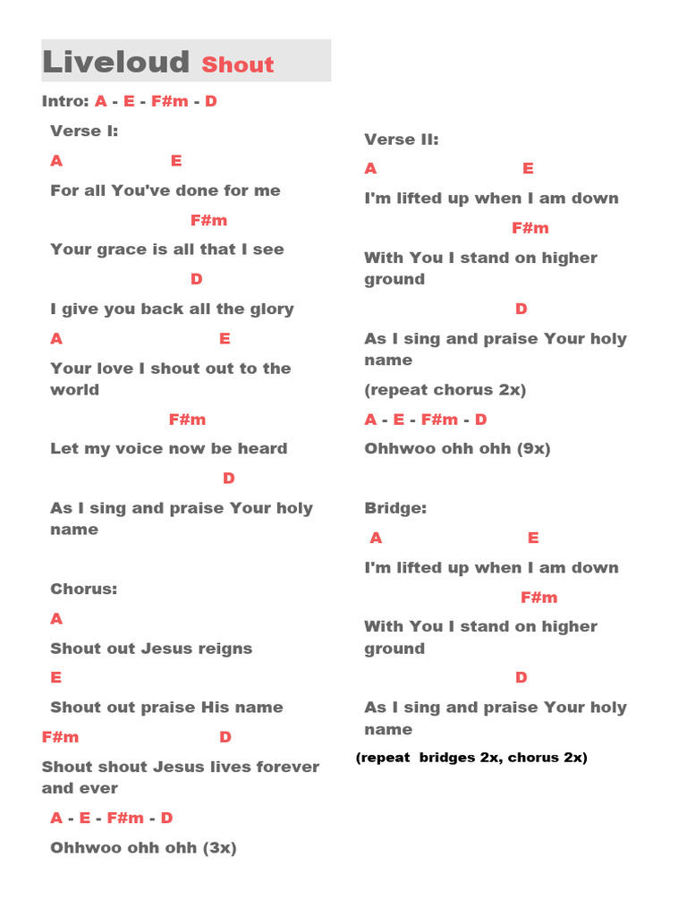 Liveloud Shout | PDF