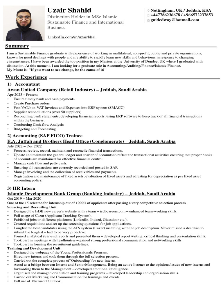 CV Format For Pakistan | PDF | Islamic Banking And Finance | Recruitment