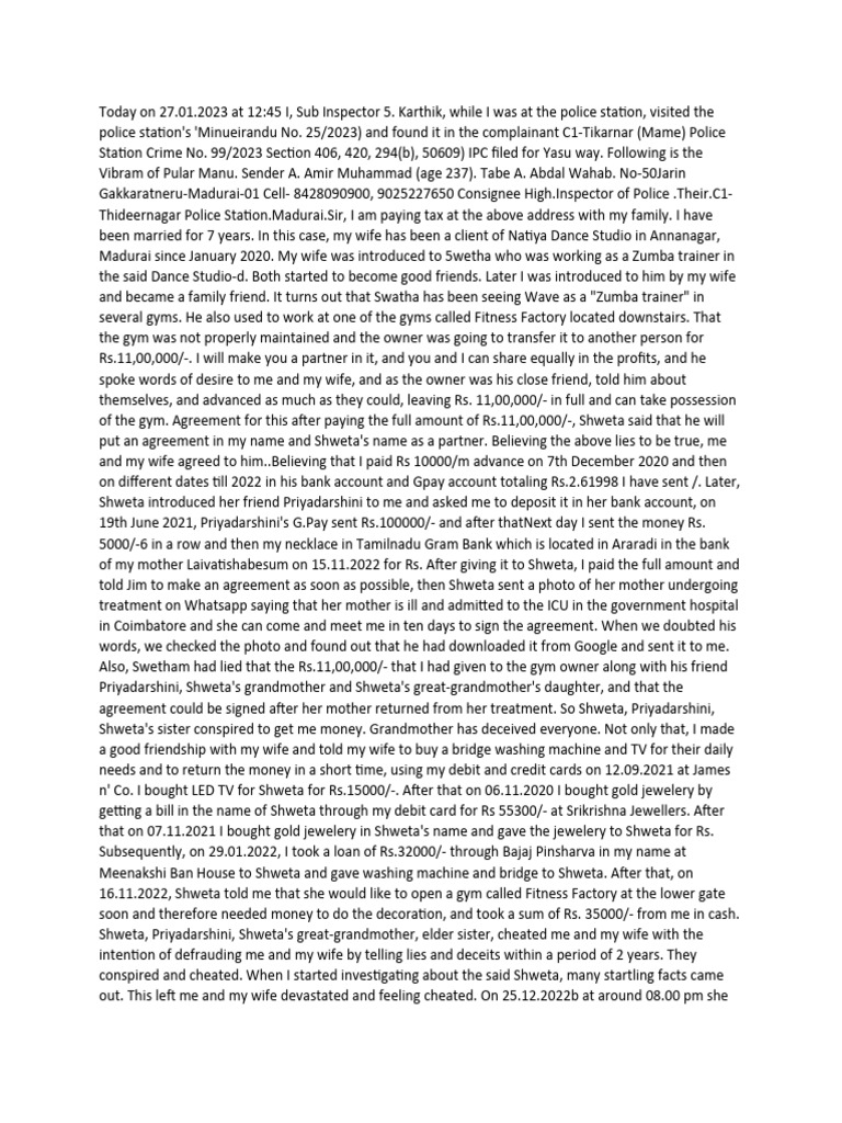 Fraud Victim Seeks Justice | PDF | Social Science | Law