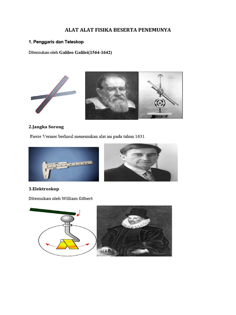 Alat Alat Fisika Beserta Penemunya | PDF | Dewasa Muda