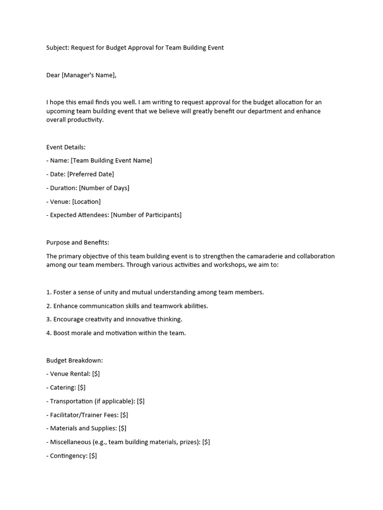 Sample Letter Request Budget | PDF