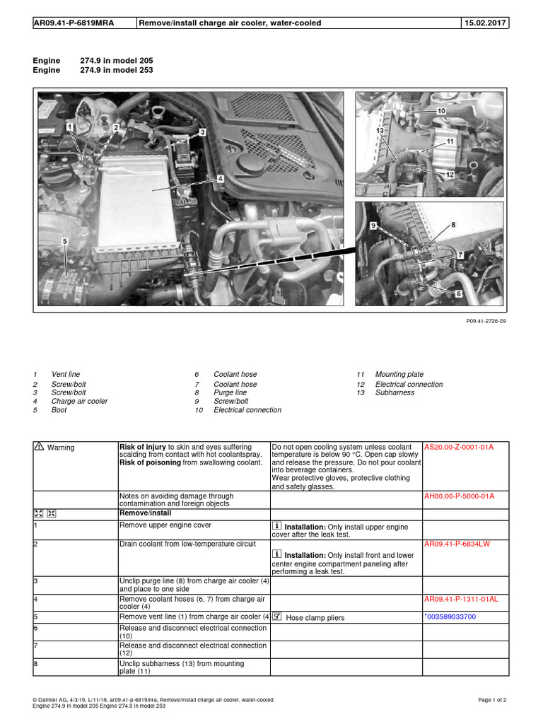 Remove - Install Charge Air Cooler, Water-Cooled | PDF | Electrical ...