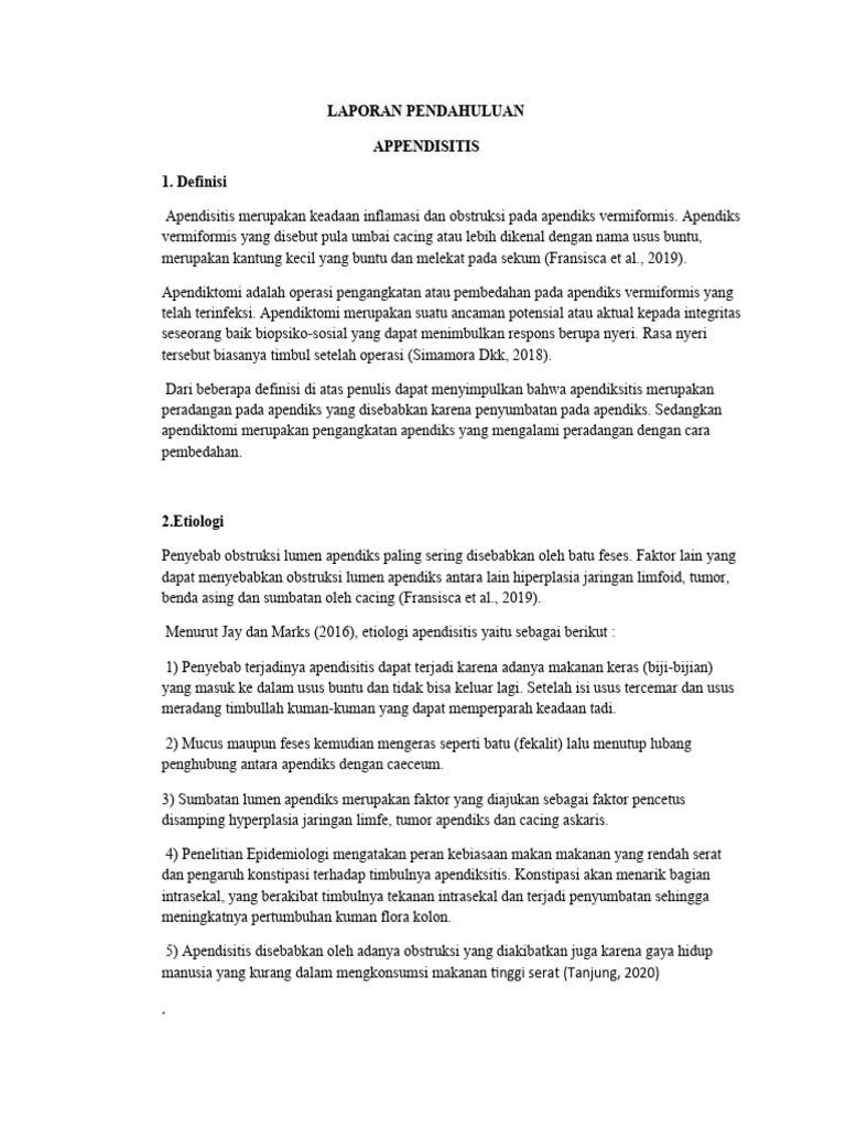 LP Appendisitis | PDF