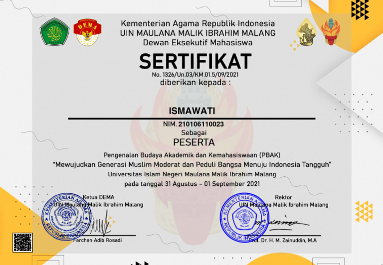 Sertifikat PBAK 2021 | PDF | Computers