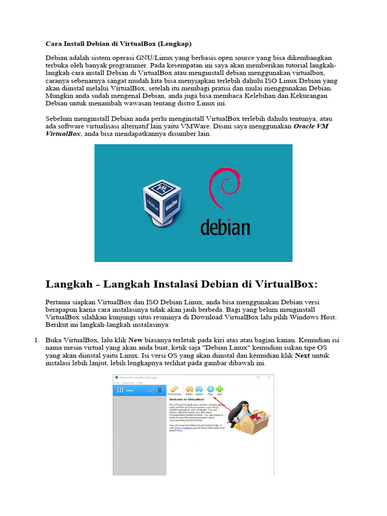Cara Install Debian Di VirtualBox | PDF