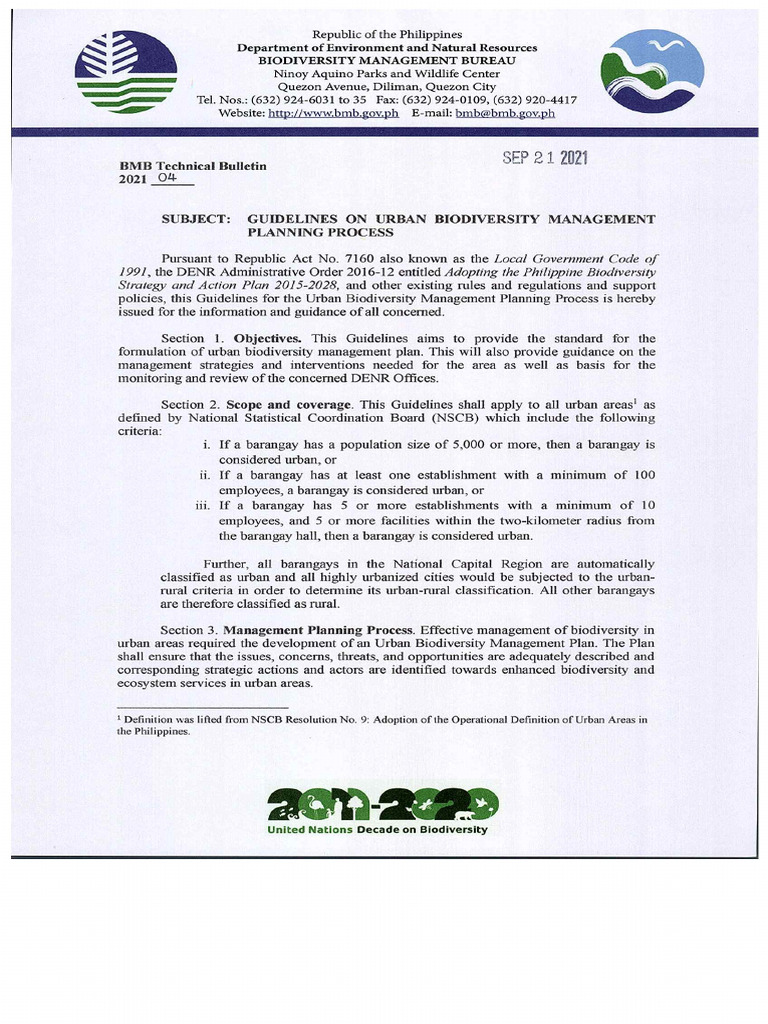 BMB TB 2021 04 Guidelines On Urban Biodiversity Management Planning ...