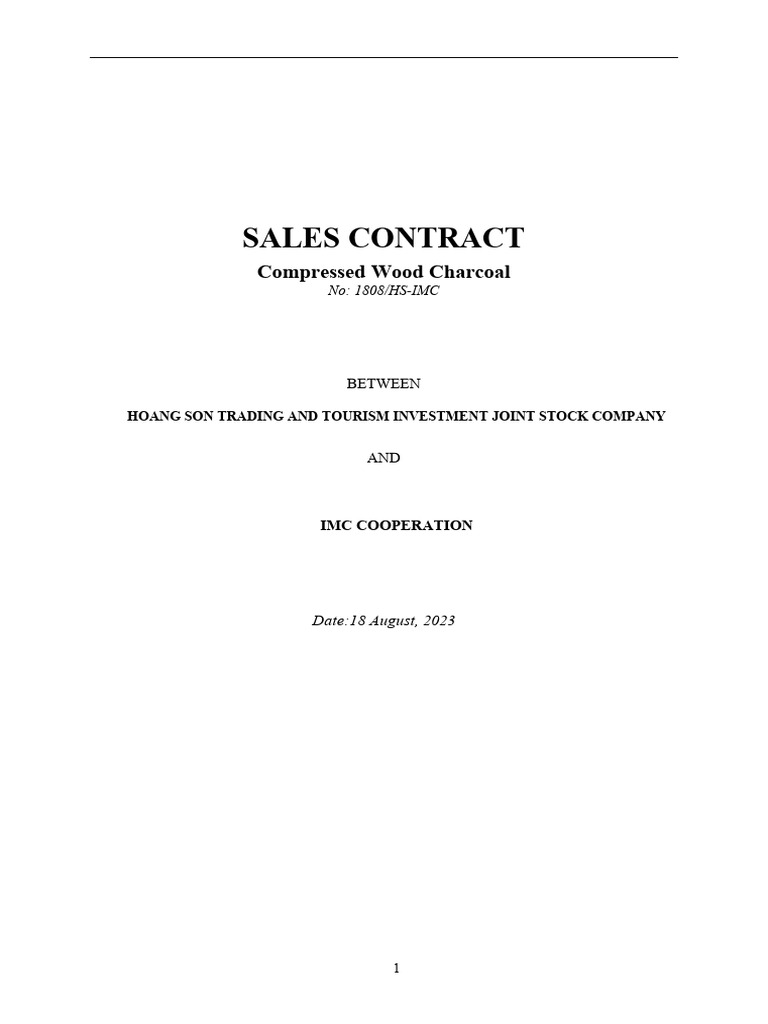 COntract Wood Coal | PDF | Receipt | Bill Of Lading