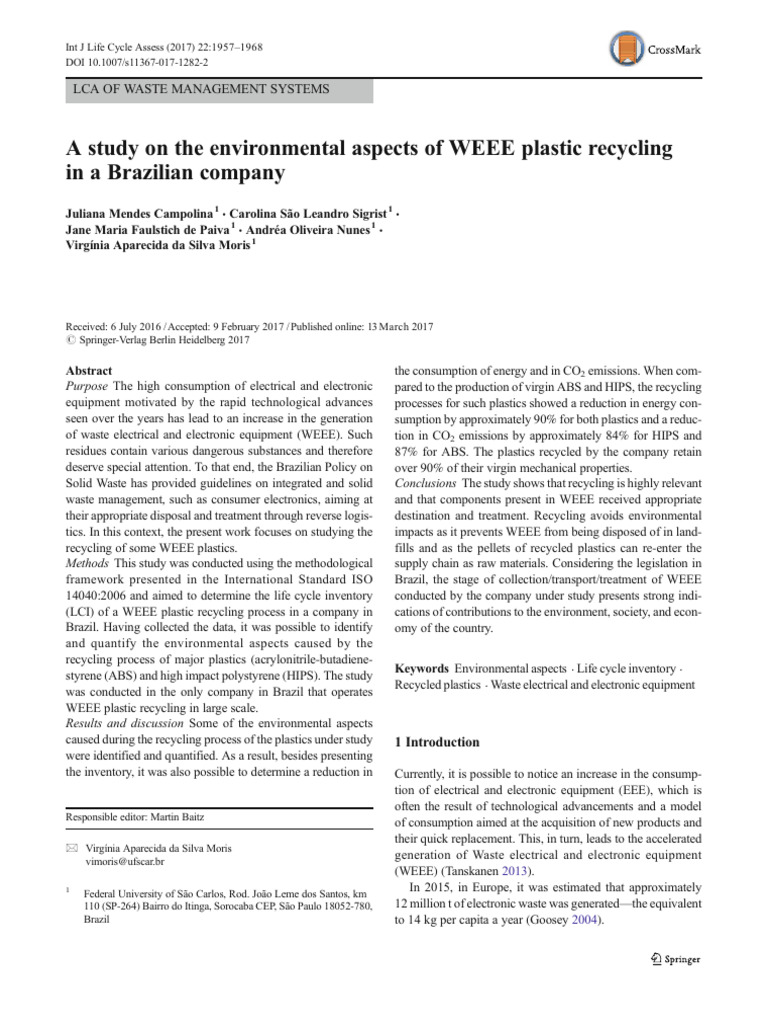 CAMPOLINA A Study On The Environmental Aspects of WEEE Plastic ... CAMPOLINA A Study On The Environmental Aspects of WEEE Plastic ...