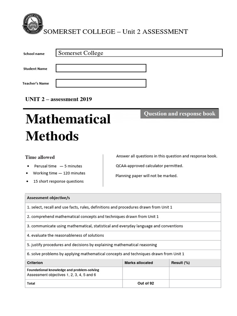 2019 MM Unit 2 Exam 2 Final | PDF | Probability Distribution | Mathematics
