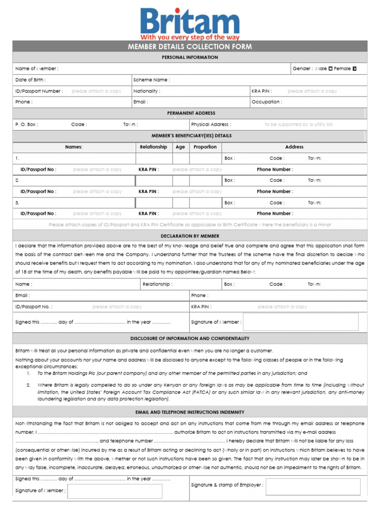 Member Details Collection Form - PDF EDITTABLE | PDF | Private Law ...