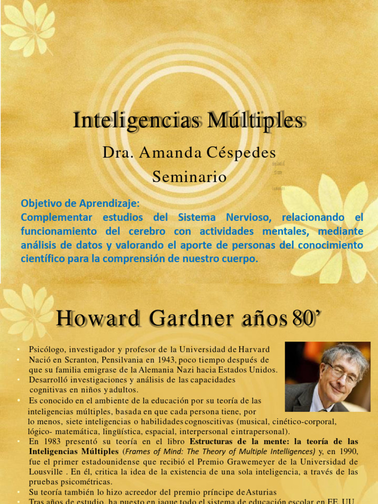 Inteligencias Múltiples, Amanda Cespedes, Seminario USS | PDF ...