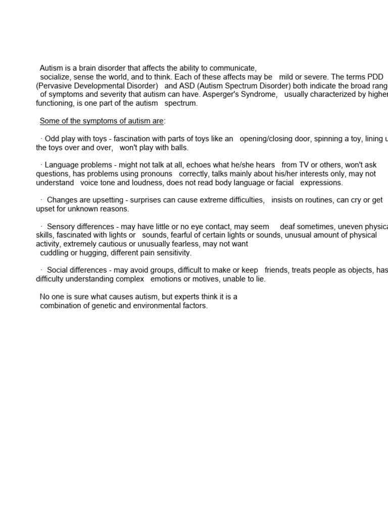 Autism Pdf