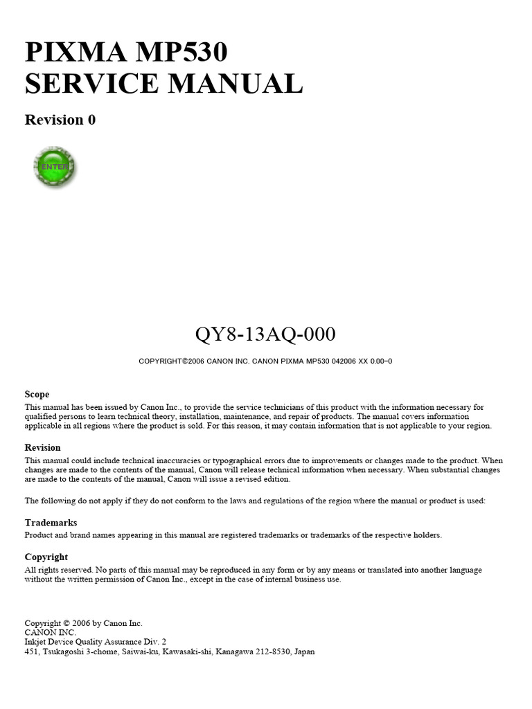 mp530 SM | PDF | Printer (Computing) | Camera