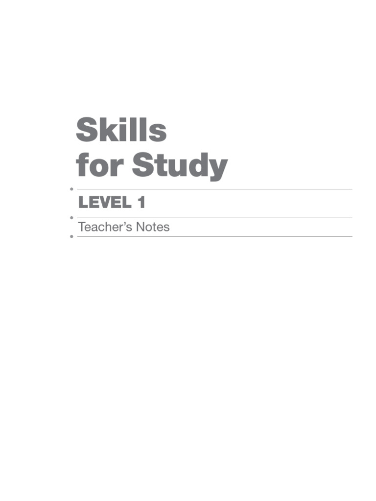 Skills For Study 1 TB | PDF | Critical Thinking | Teachers