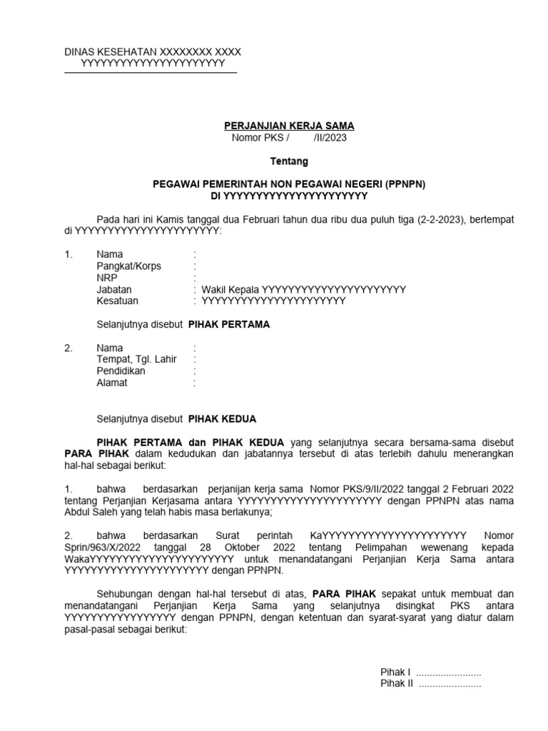 Contoh PKS | PDF | Pengelolaan Keuangan & Uang