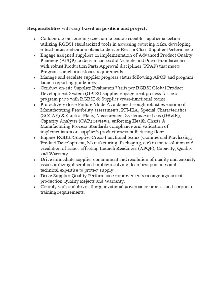 STA Engineer Responsibilities Overview | PDF