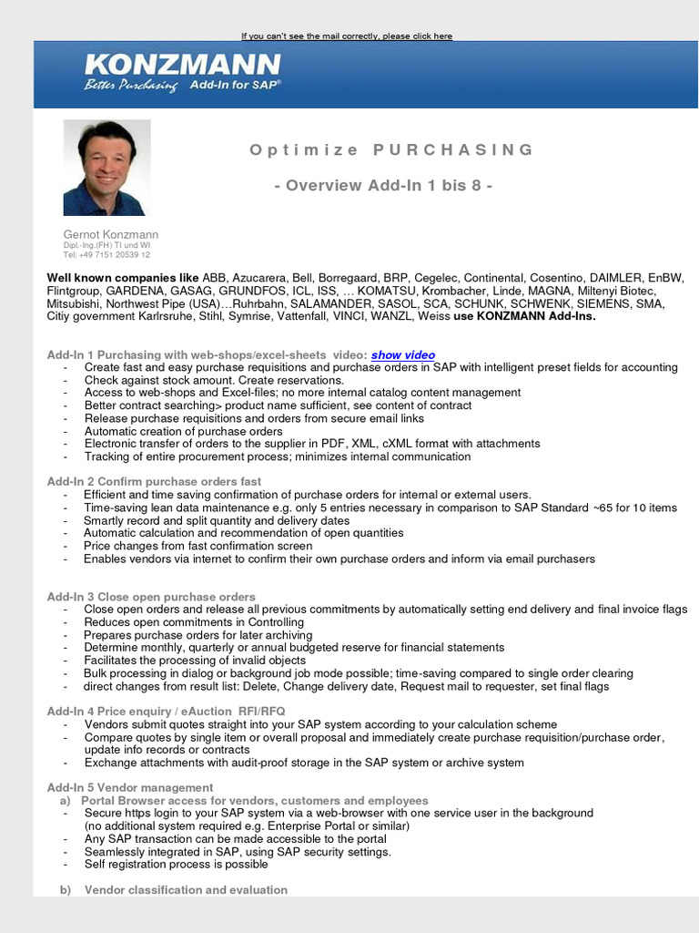 Presentación Genérica Add-Ins para SAP | Download Free PDF | Microsoft Excel | Business