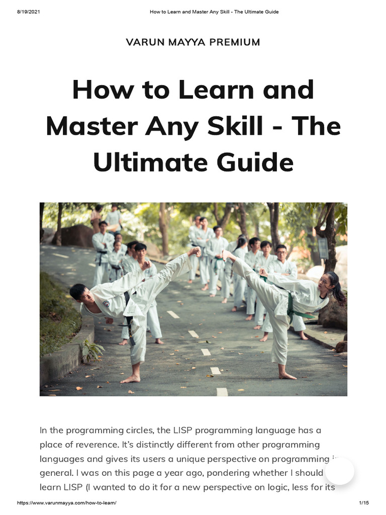 How To Learn And Master Any Skill The Ultimate Guide Pdf