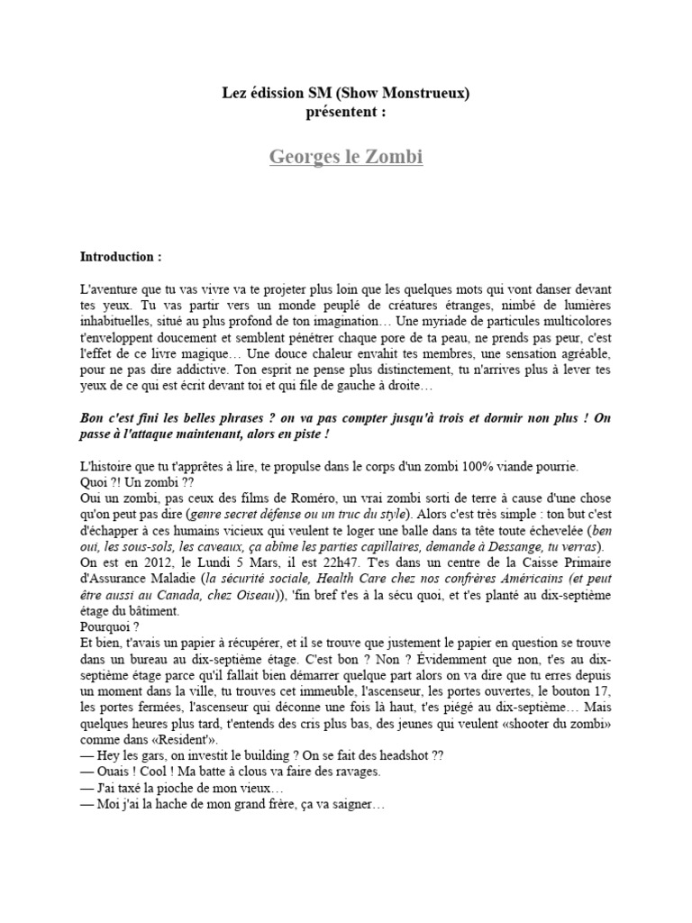 Georges Le Zombi - Copie Sunk | PDF | Ascenseur